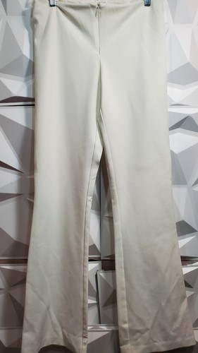 cache white stretch knit pants sz 6 front zip | eBay