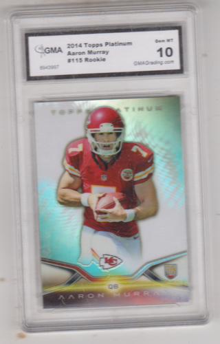 2014 - Topps Platinum - Aaron Murray - ROOKIE CARD - GRADED GEM MINT 10 ...