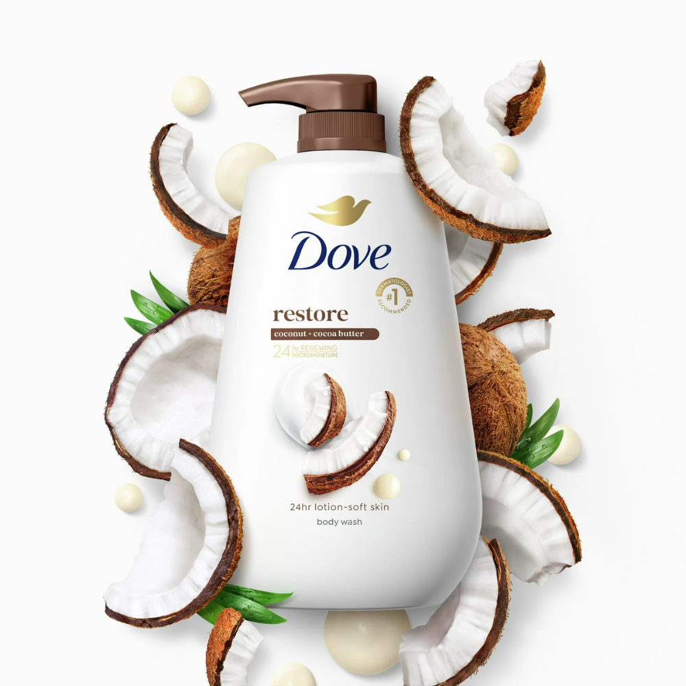 Dove Restoring Gentle Body Wash for Women Coconut & Cocoa Butter, 30.6 ...