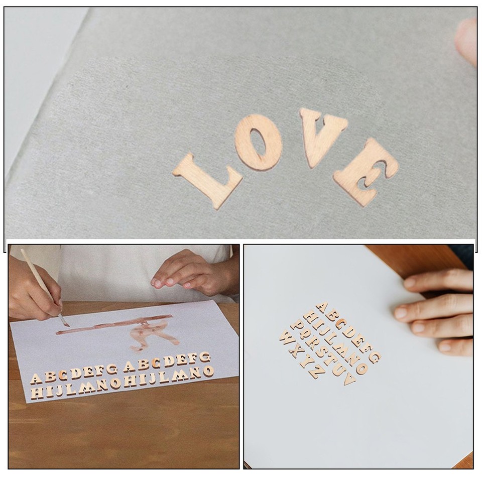 200Pcs Blank Wooden Letter Cutouts for DIY Crafts and Home Wall Decor ...