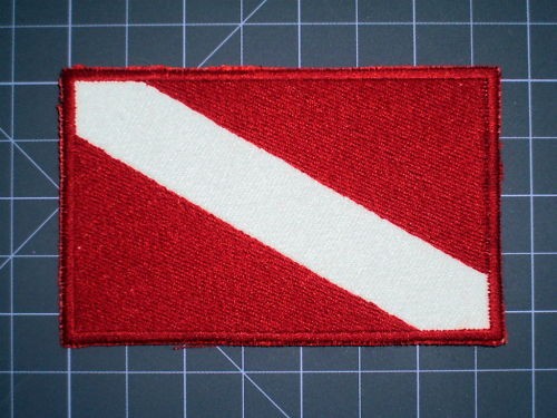 Diver Down Flag Embroidered Patch, Scuba, Snorkeling | eBay