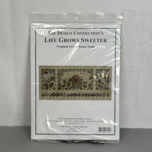 NOS The Design Connections "Life Grows Sweeter" Cross Stitch Kit By ...