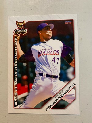 Fernando Rodriguez Jr 2019 El Paso Chihuahuas Team Card | eBay