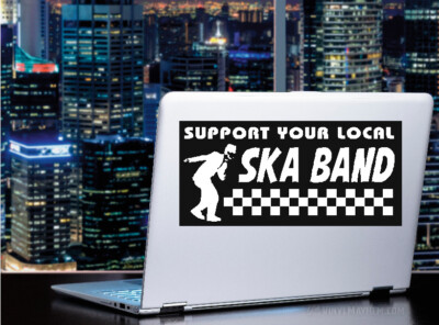 Support Your Ska Band sticker decal black white checkers skank dance ...