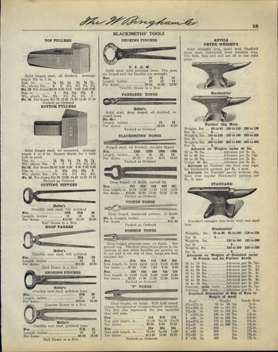 1918 PAPER AD Blacksmith Tool Top Bottom Fuller Anvil Peter Wright ...