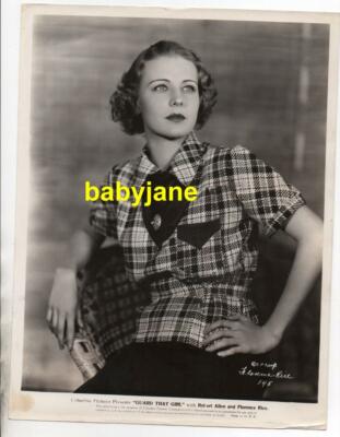 FLORENCE RICE ORIGINAL 8X10 PHOTO LOVELY FASHION PORTRAIT 1935 GUARD ...