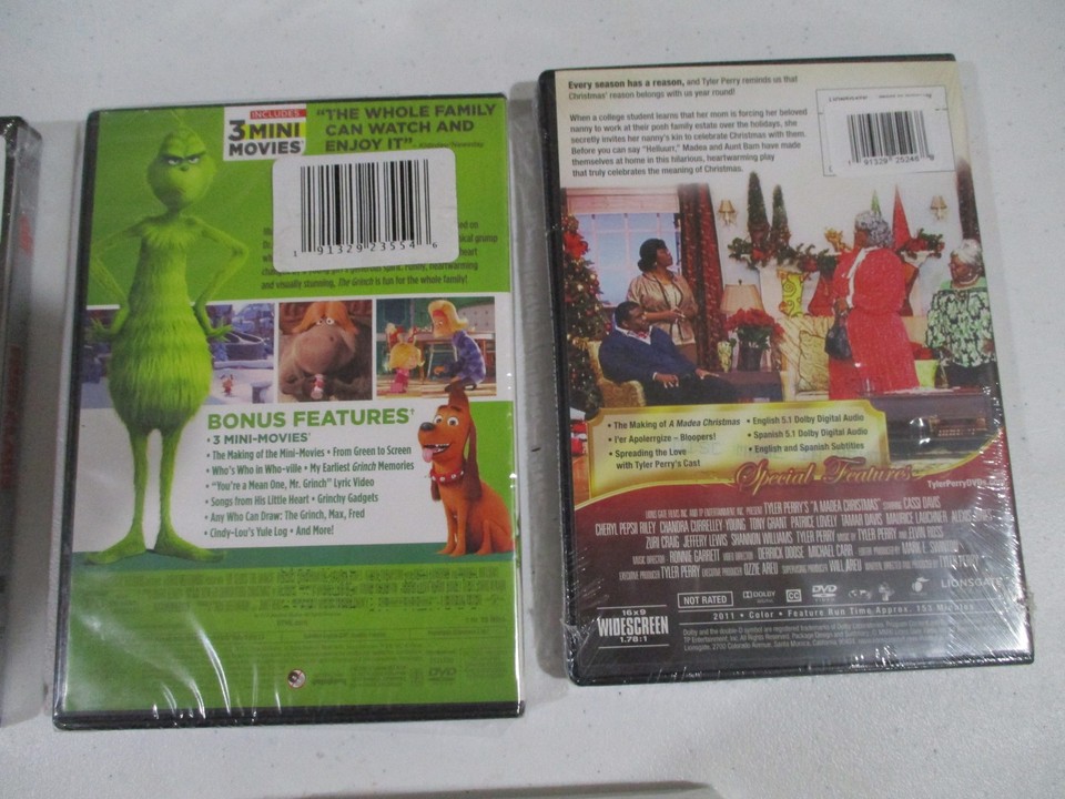 7 NEW DVD's CHRISTMAS Themed - Elf, Rudolph, Polar Express, Grinch ...