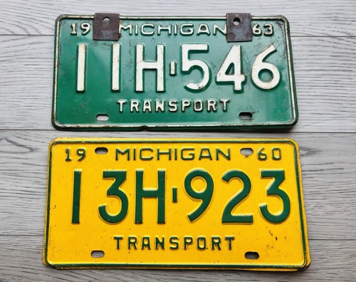 1960 And 1963 Michigan Transport License Plate | eBay