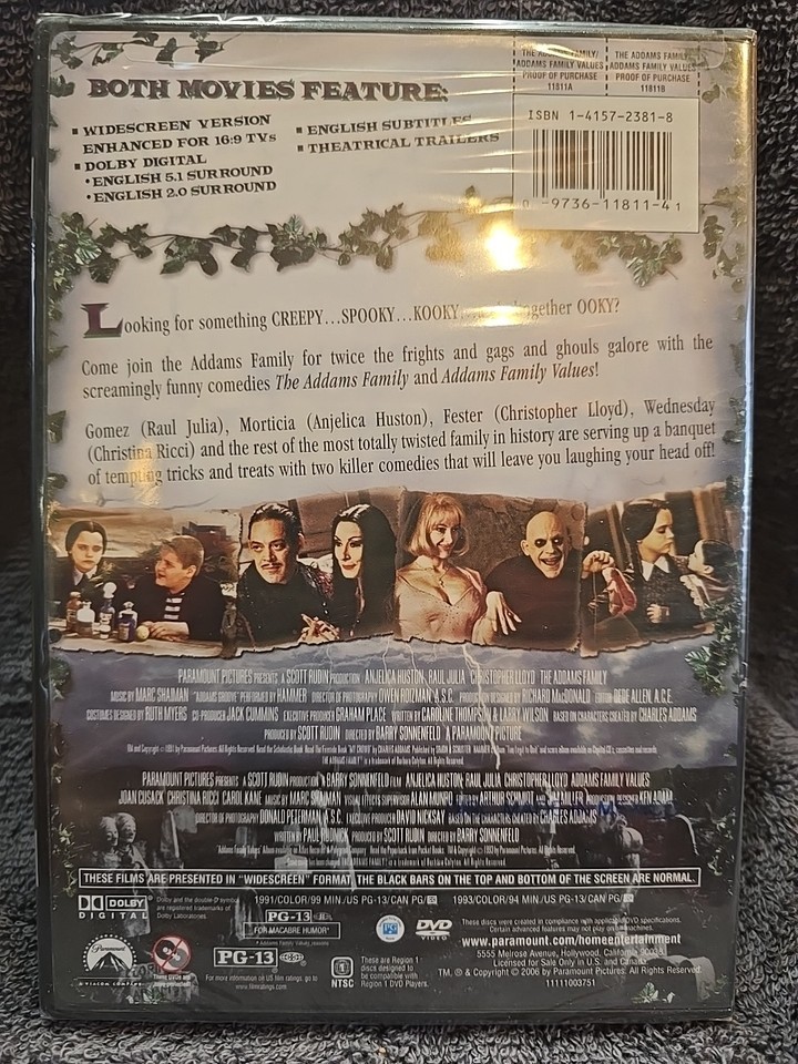 The Addams Family/Addams Family Values DVD Movie New 97361181141| eBay