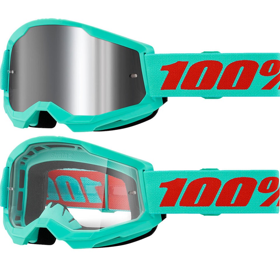 100% STRATA 2.0 Goggles Off-Road Motocross Goggles MTB Quad 100 Percent ...