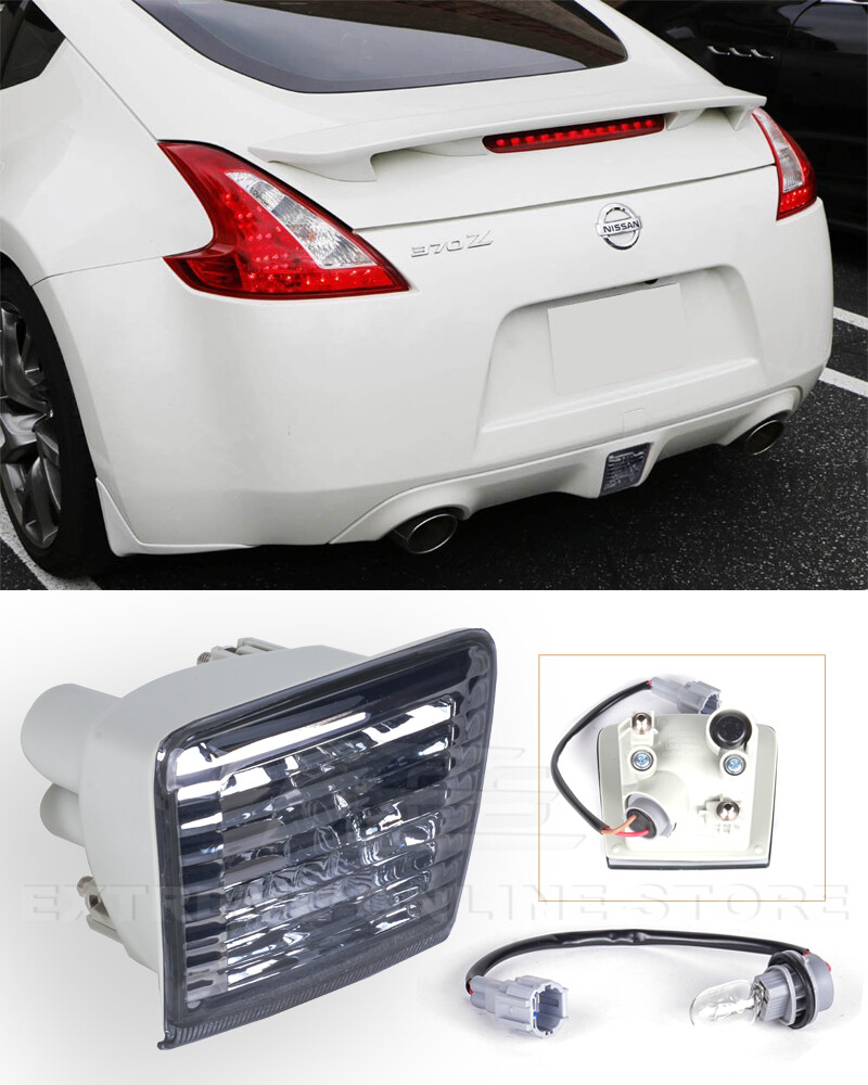 For 09-21 Nissan 370Z Z34 JDM Crystal Smoke Lens Rear Fog Light Tail ...