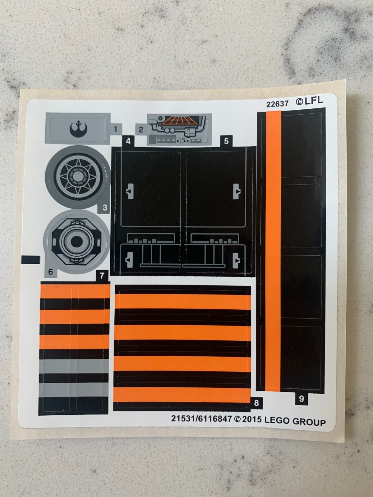 LEGO STICKER SHEET for 75102 Poe's X-Wing Fighter, New & Genuine ...