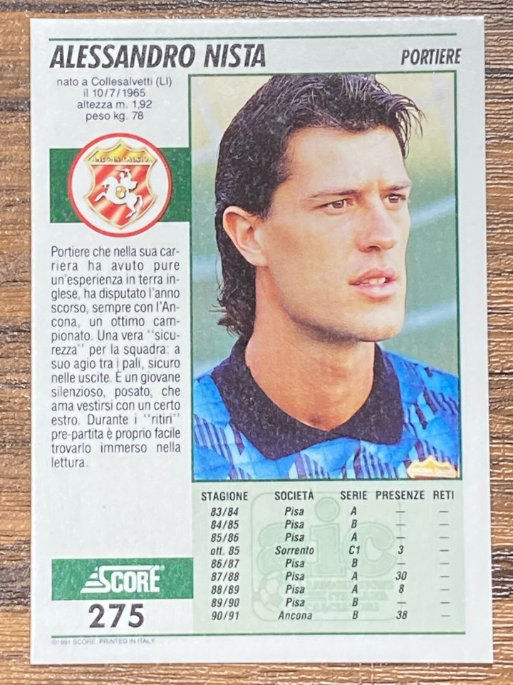 Score 92 Card Calcio Serie A Alessandro Nista Ancona | eBay