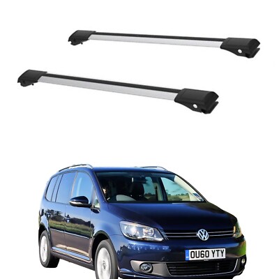 Roof Rack Cross Bars Set to fit Volkswagen Touran I 2010-2015 Gray Set ...