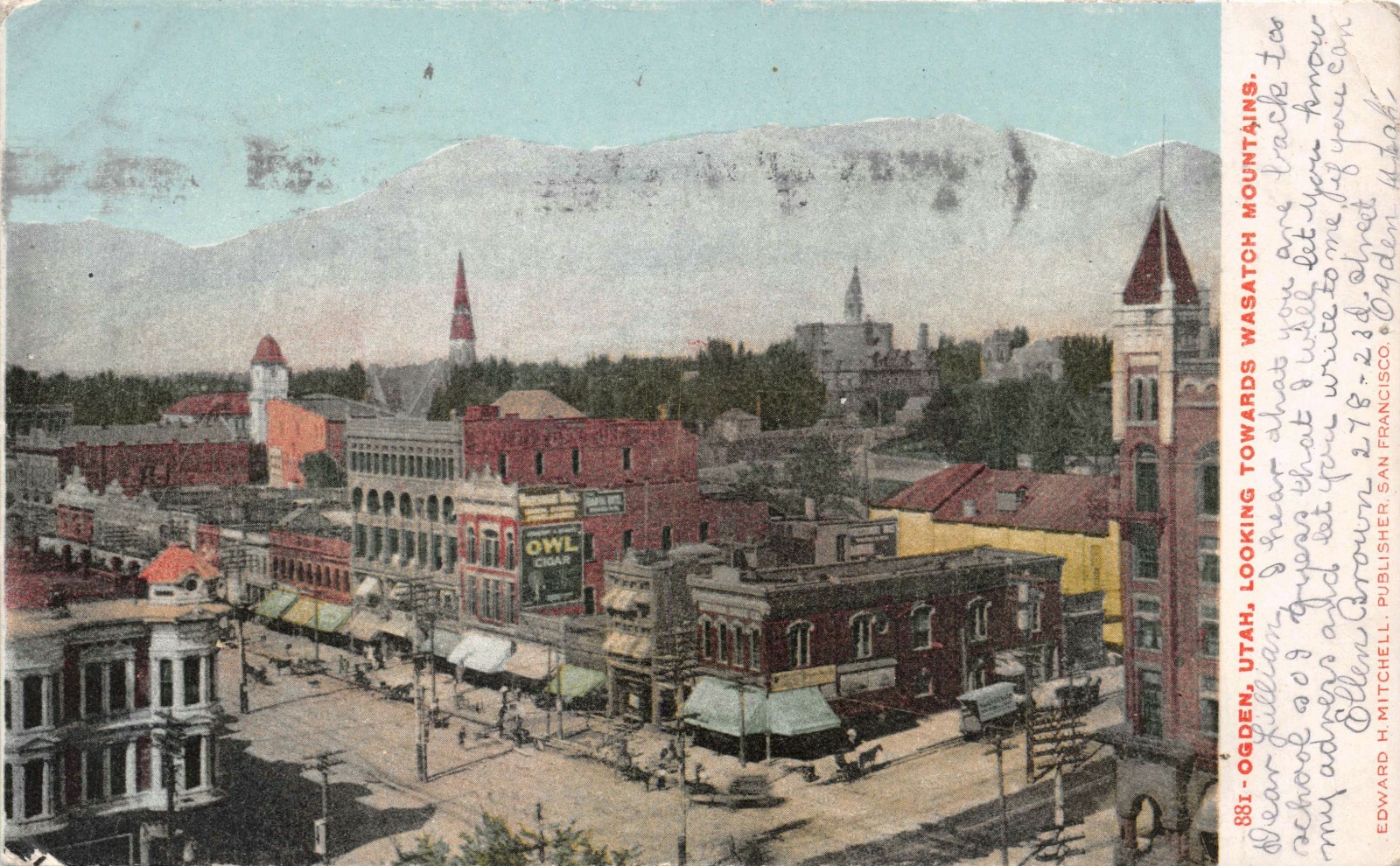 Ogden Utah Towards Wasatch Mountains Antique Postcard Undivided Back ...