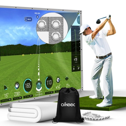 Golf Simulator Impact Screen Training With 36 Grommet Holes 20 Ball ...