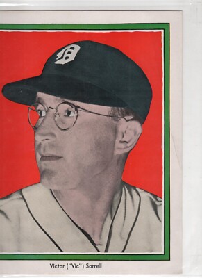 1935 Detroit Free Press M120 Victor Vic Sorrell Detroit Tigers, 9x11 | eBay