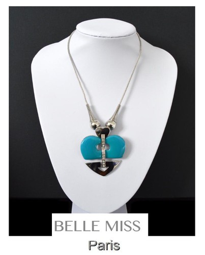 Collier Chaîne Pendentif Cœur Belle Miss Paris Émail Collier En | eBay