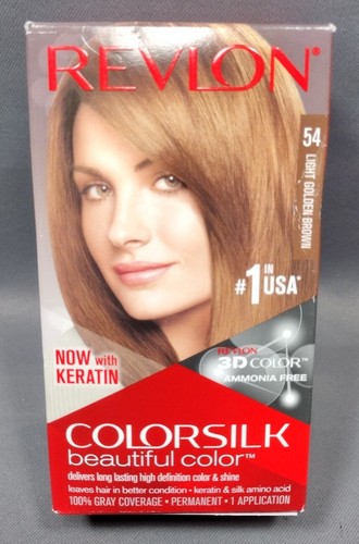 💥Revlon 54 Light Golden Brown Color Silk Beautiful Color Hair Dye Gray ...