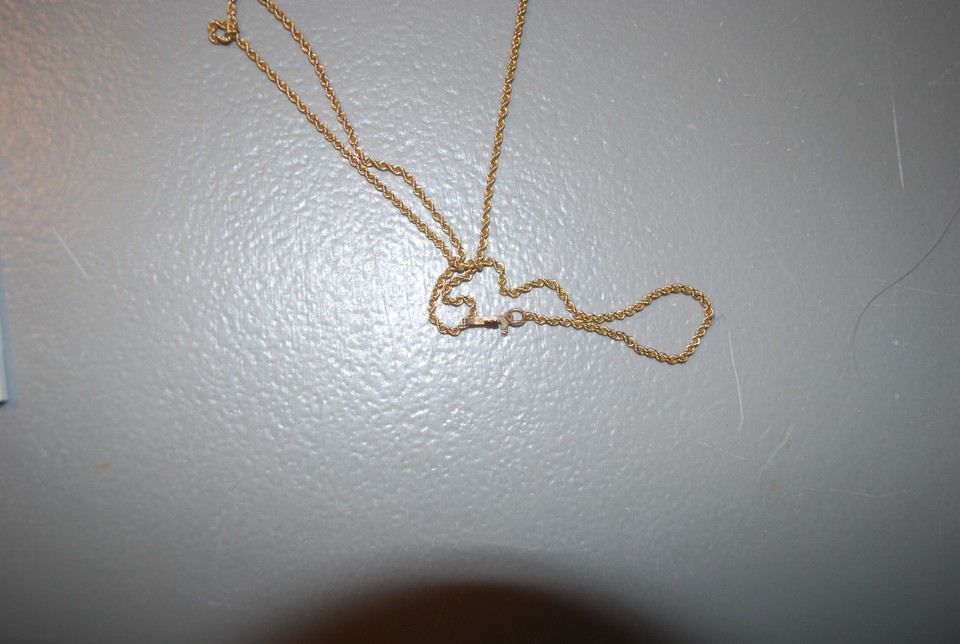 14k Solid Yellow Gold 18 Inch Rope Chain Necklace 4.4grams wear or ...