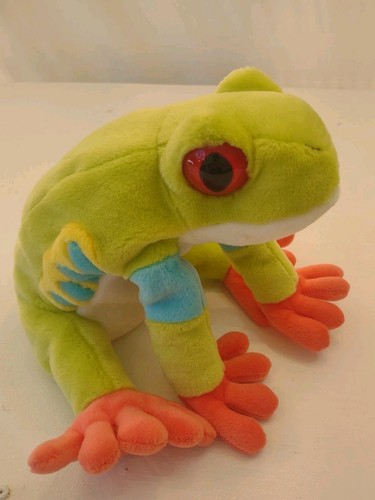 K&M Red Eye Tree Frog Plush Stuffed Animal Green Orange Blue Tan 14 ...