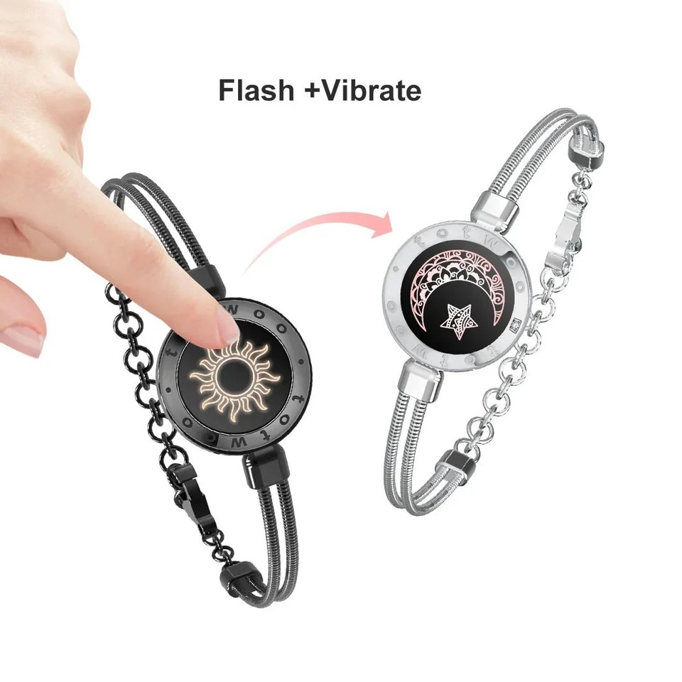Long Distance Touch Bracelets Light Up Vibration Gifts for Couples ...