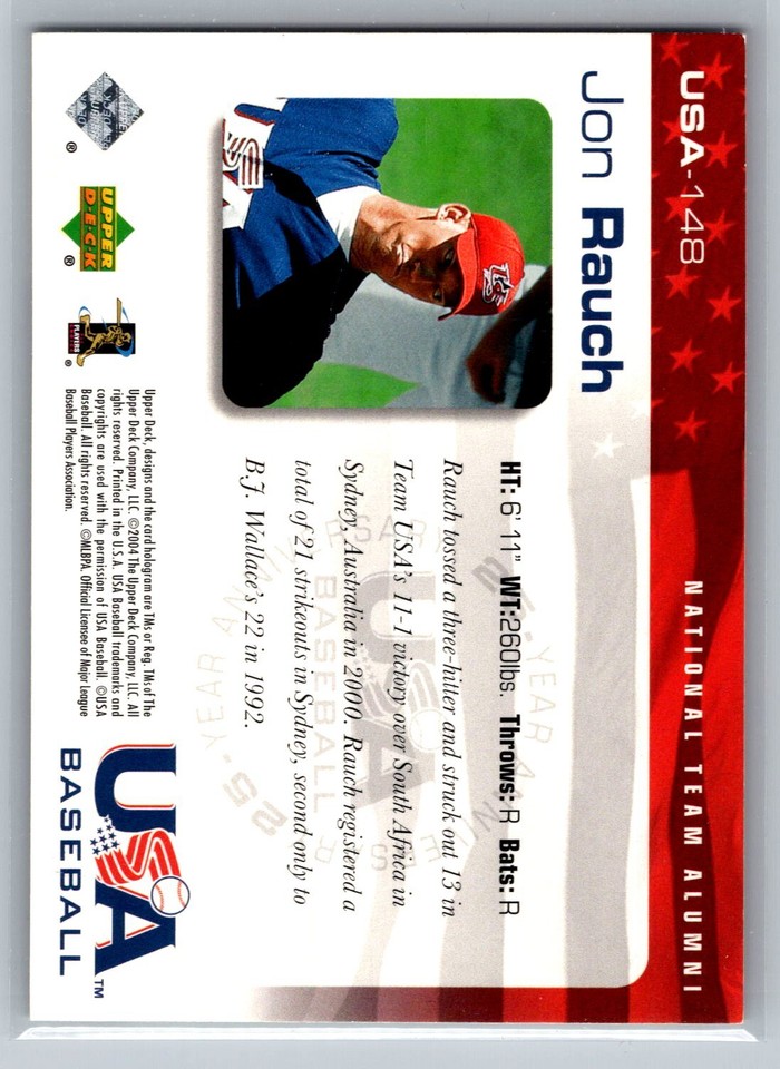 2004 Upper Deck USA 25th Anniversary Baseball #148 Jon Rauch USA | eBay