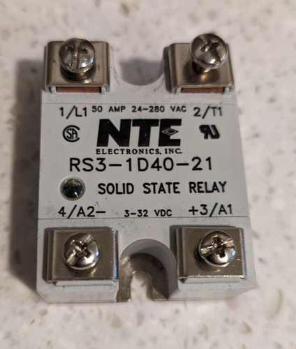 NTE RS3-1D40-21, SPST-NO 3-32V DC Control Solid State Relay ~ 50A @ 24 ...