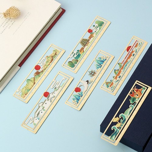 Chinese Landscape Book Marks Hollow Pagination Mark School Office | eBay