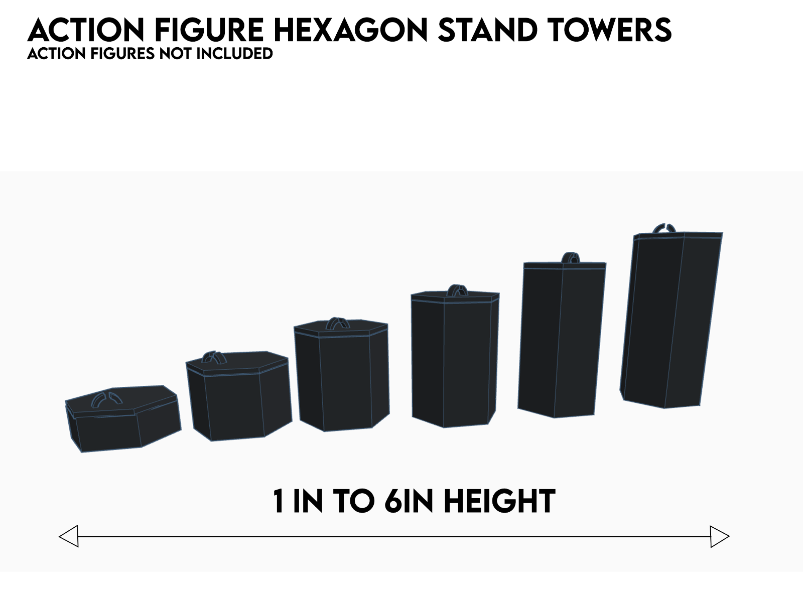 Action Figure Hexagon Stand Towers 3d Printed for Display 1/12 Scale | eBay