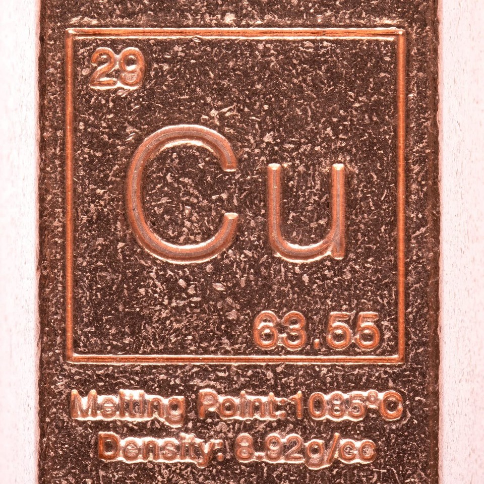 1 Pound Copper Bar Ingot Paperweight - .999 Pure Copper Bar Bullion ...