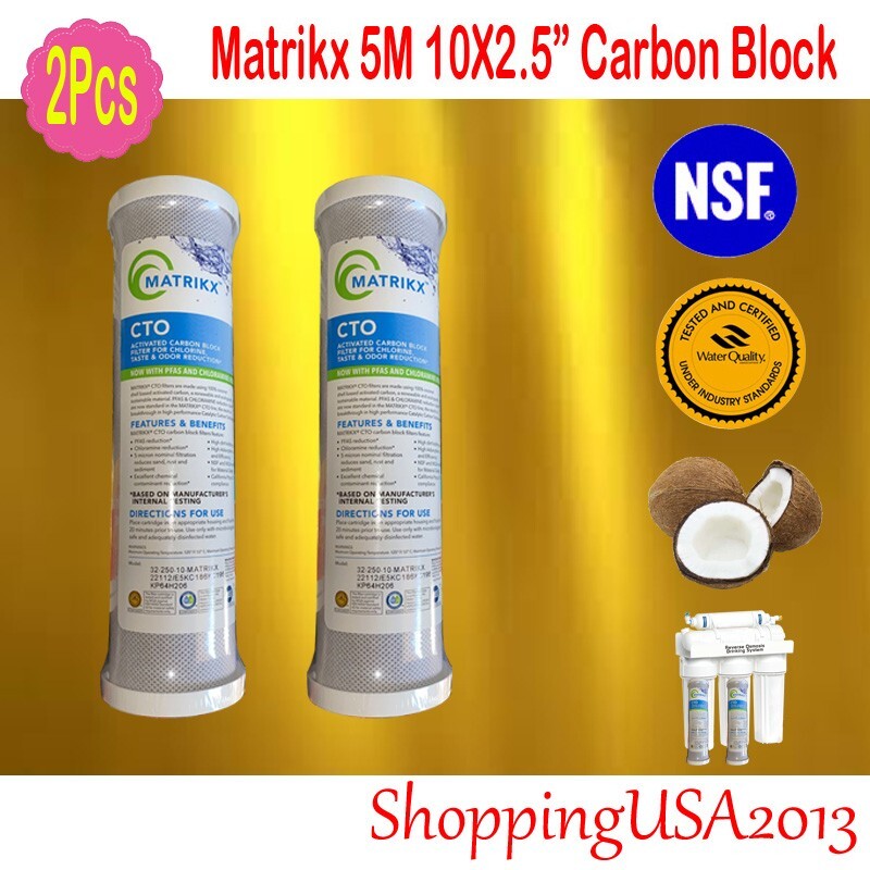 2 X 5M Matrikx CTO Carbon Block Coconut Shell Filter RO Reverse Osmosis