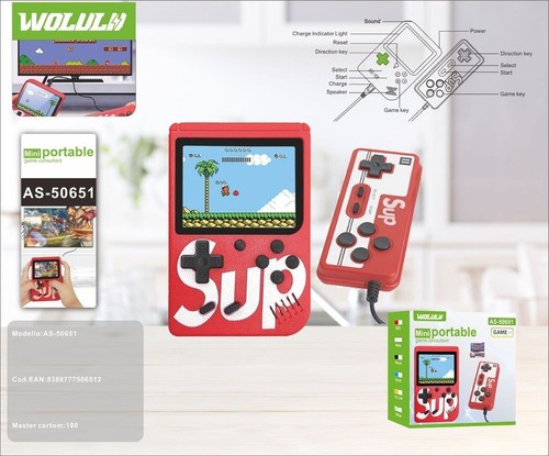 X WOLULU AS-50651 Mini Console Portable Retro Jeu 400 Jeux + Contrôleur ...
