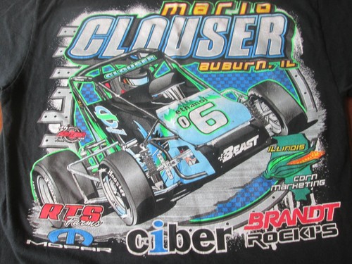 Mario Clouser #06 Auburn IL MIDGET CAR RACING T-Shirt Medium Black ...
