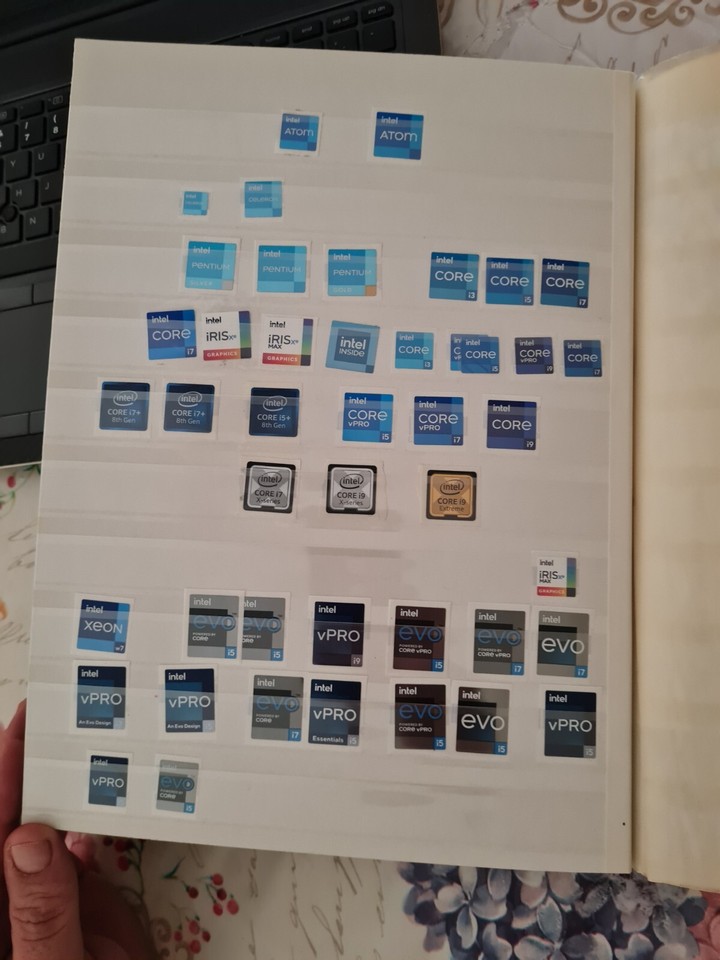 RACCOLTA UNICA AL MONDO DI INTEL INSIDE LOGO CPU COMPUTER STICKERS ...