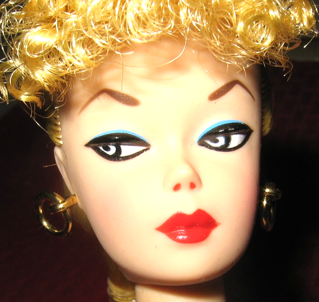 VINTAGE REPRODUCTION HOLES IN FEET#1 BLONDE CURLY BANGS PONYTAIL REPRO ...