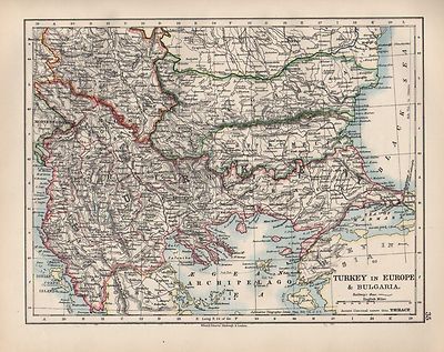 1899 VICTORIAN MAP ~ TURKEY IN EUROPE & BULGARIA | eBay