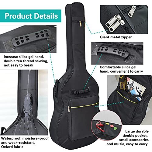 42 Inch Guitar Carrying Case Waterproof Gig Bag for Acoustic Classical ...