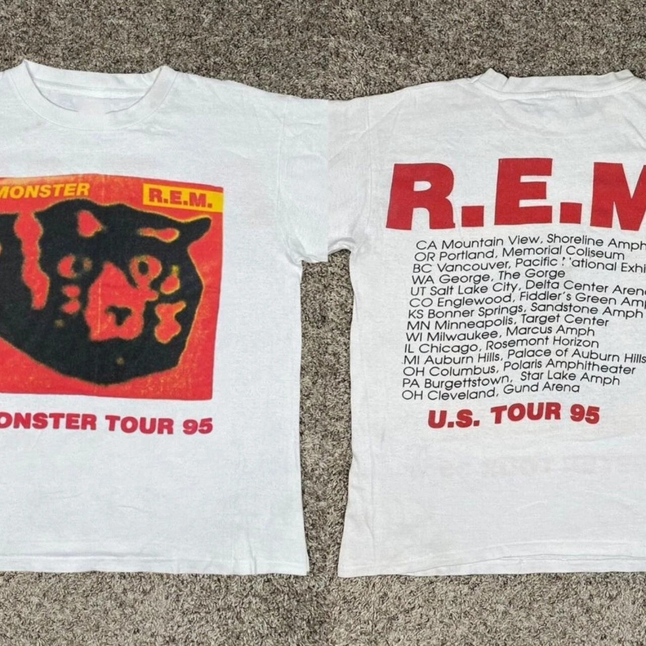 R.E.M Monster Tour '95 Unisex T-Shirt, 1995 90s REM Band Music Concert ...
