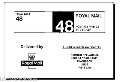1000 ROYAL MAIL 48 PPI Labels & Return Address & Web ON ROLL STD-48 ...