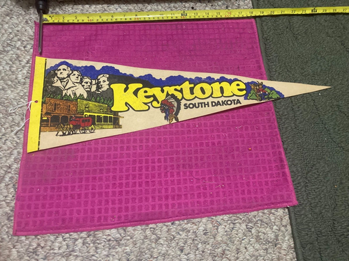 Vintage Souvenir BANNER Pennant FLAG Keystone South Dakota SD - Fast ...