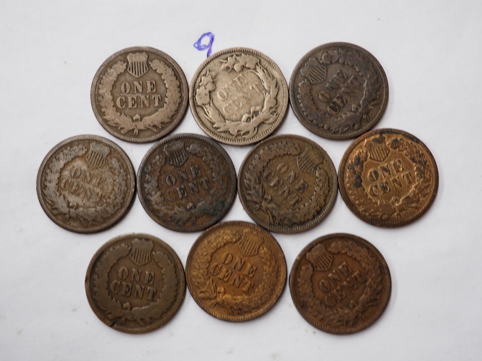 Cull Lot of 10 Indian Head 1 Cents - ***FREE SHIPPING*** Lot 9 - 12/10 ...