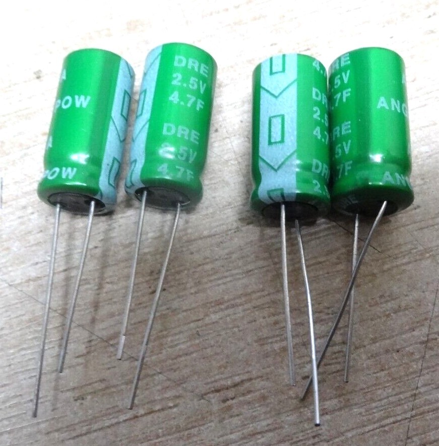 4x 4.7F 2.5V super capacitor DRE475S0EG20RRDAP 4700000uf SAMXON A1A ...