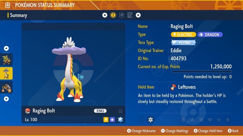 Raging Bolt 6 IV Competitive Raikou Paradox Customizable Pokémon ...