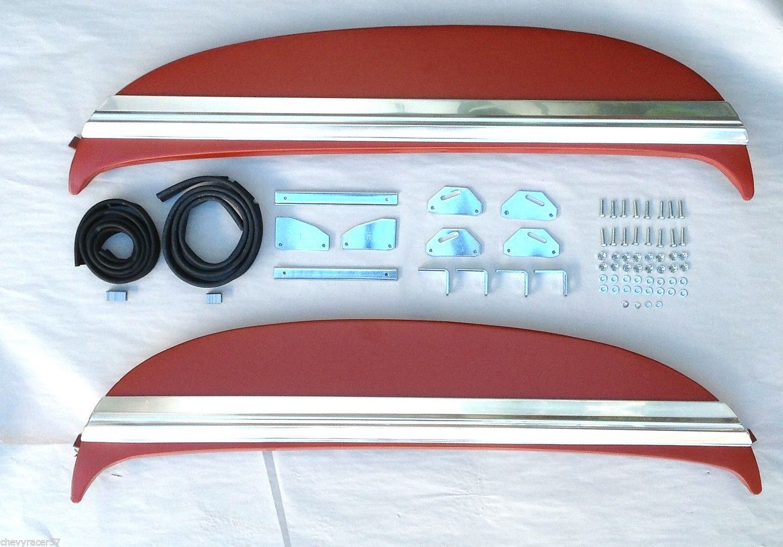 67 1967 Chevy Impala Metal Fender Skirts With Aluminum Trim Moldings ...