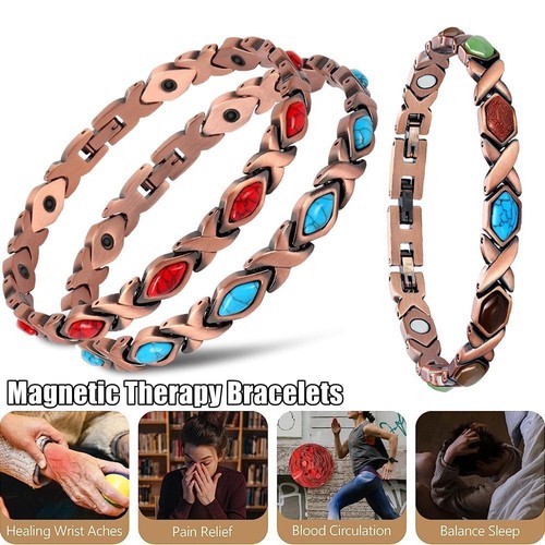 Healing Jewelry Copper Magnetic Therapy Bracelets Women Men | eBay ...
