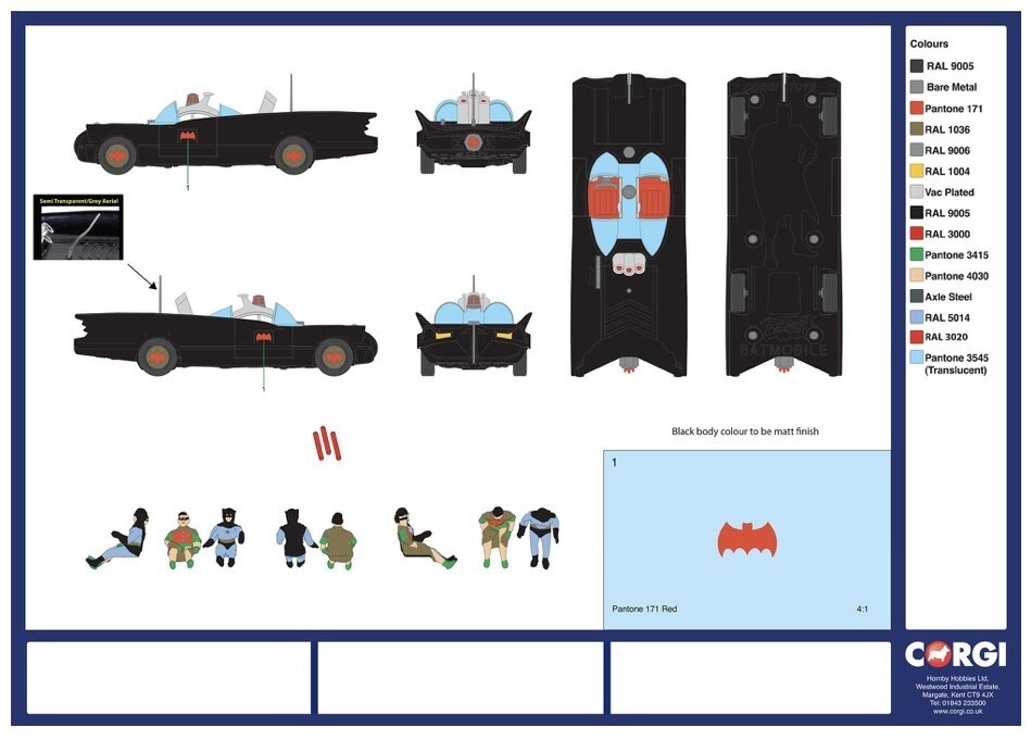 Corgi Toys Model Club 267 - Batmobile- Matt Black Edition plus COA ...