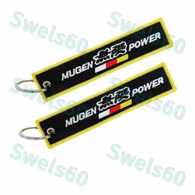 DOUBLE SIDE EMBROIDERED KEY TAG JDM MUGEN POWER KEYCHAIN CELL HOLDERS ...