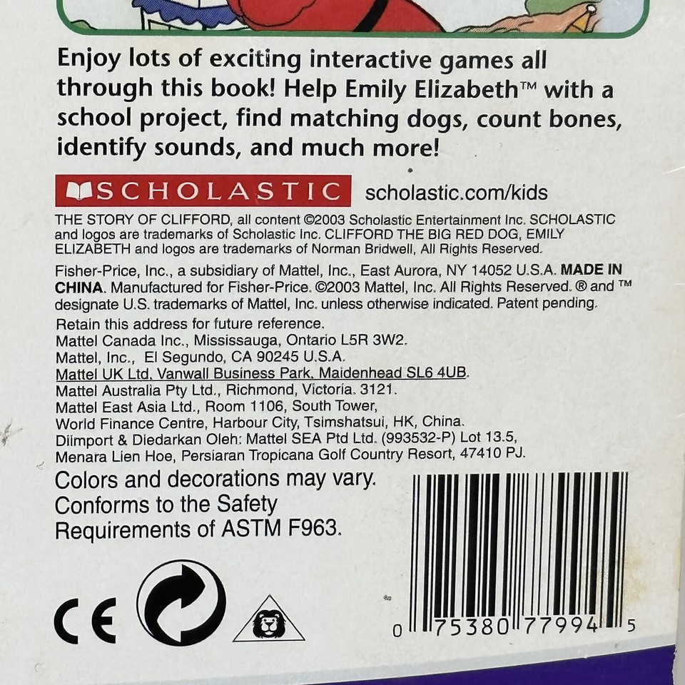 Vtg Power Touch Clifford The Big Red Dog Fisher Price Learning Book ...