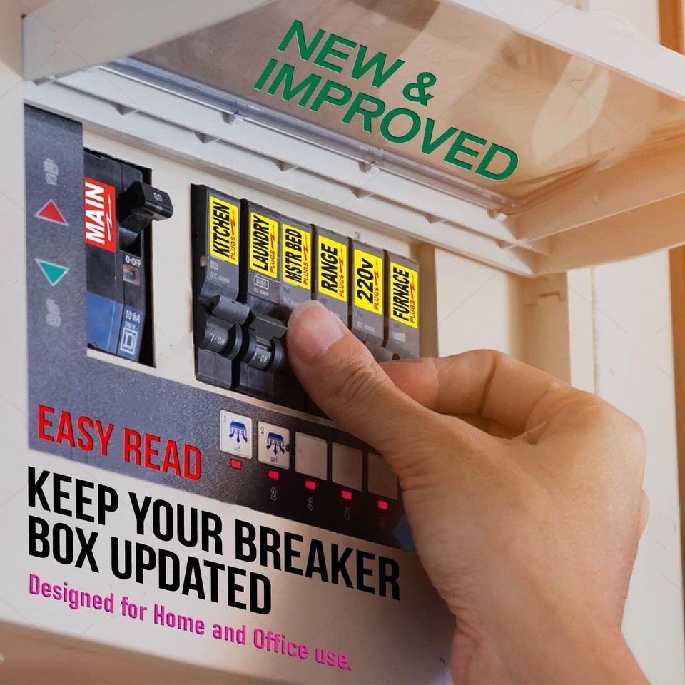 170 Circuit Breaker Decals - 100 AMP Set - Vinyl Labels for Breaker ...